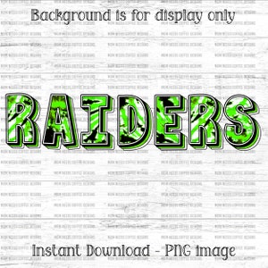 Raiders PNG Transfer Mascot Digital Download PNG Tie Dye Green and ...