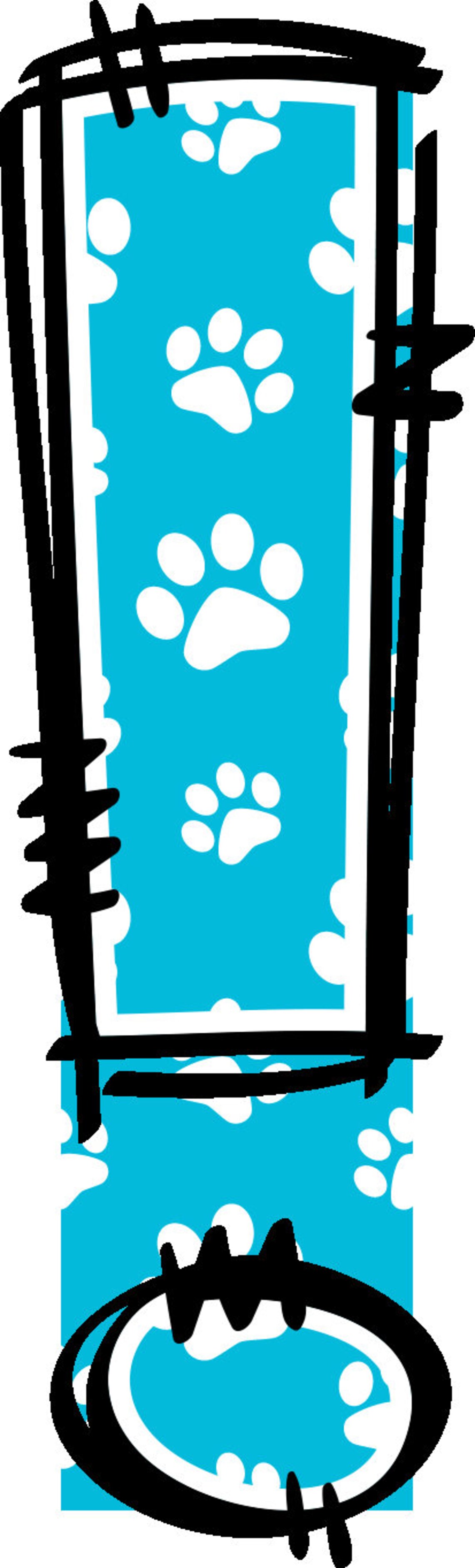 Paw Print Alphabet Doodle Font Letters Dog Numbers Puppy Sublimation ...