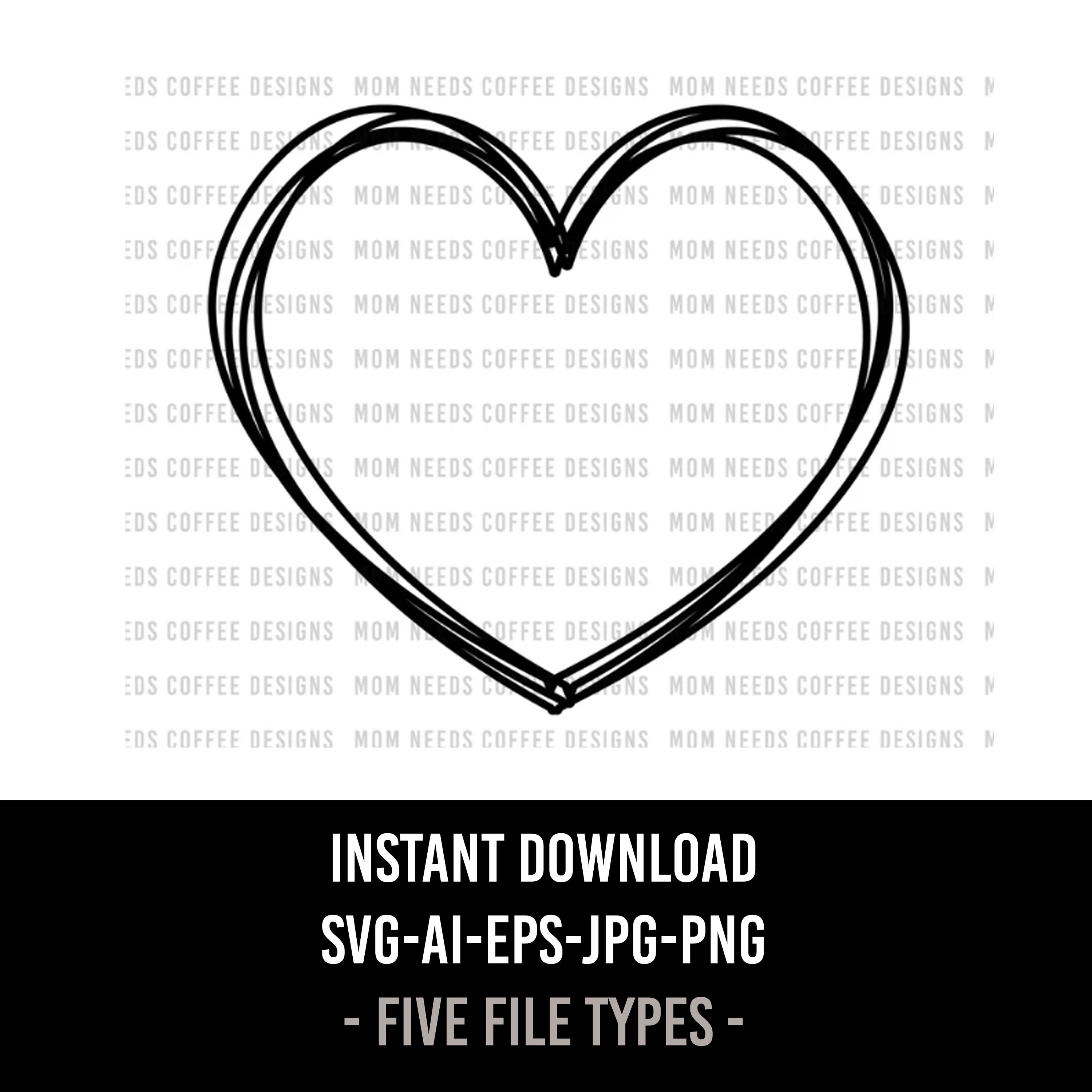 Doodle Heart SVG, Hand-lettered Design (digital Download) - Etsy
