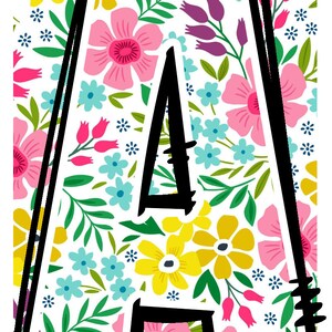 Retro Flower Alphabet Doodle Font Letters Floral Numbers PNG Font ...