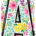 Retro Flower Alphabet Doodle Font Letters Floral Numbers PNG Font ...