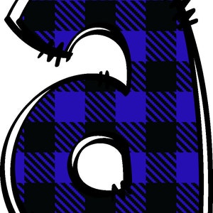 Blue Plaid Print Alphabet Doodle Font Letters Buffalo Plaid Print ...