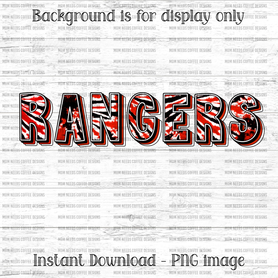 Rangers PNG Transfer Mascot Digital Download PNG, Tie-dye, Red and ...