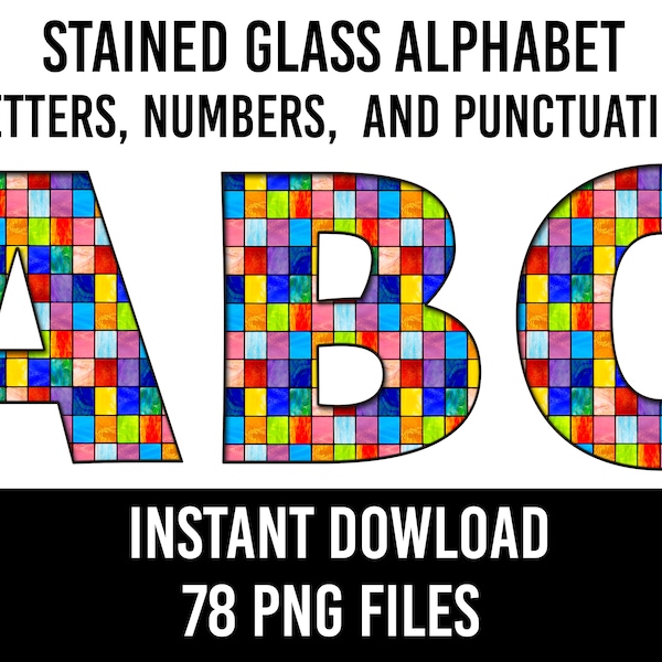 Stained Glass Alphabet Patterns - Etsy