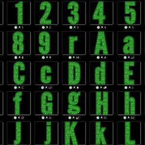 Green Sequin Faux Embroidery Alphabet, Sequin Letters, Glitter Alpha ...