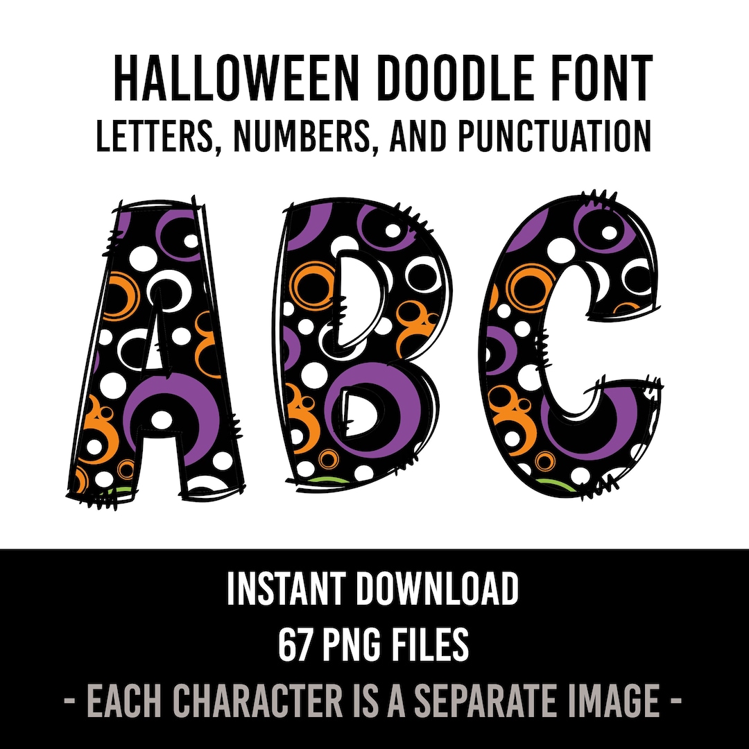 Halloween Alphabet, Fall Font, Pumpkin Alpha, Letters and Numbers, Fall ...