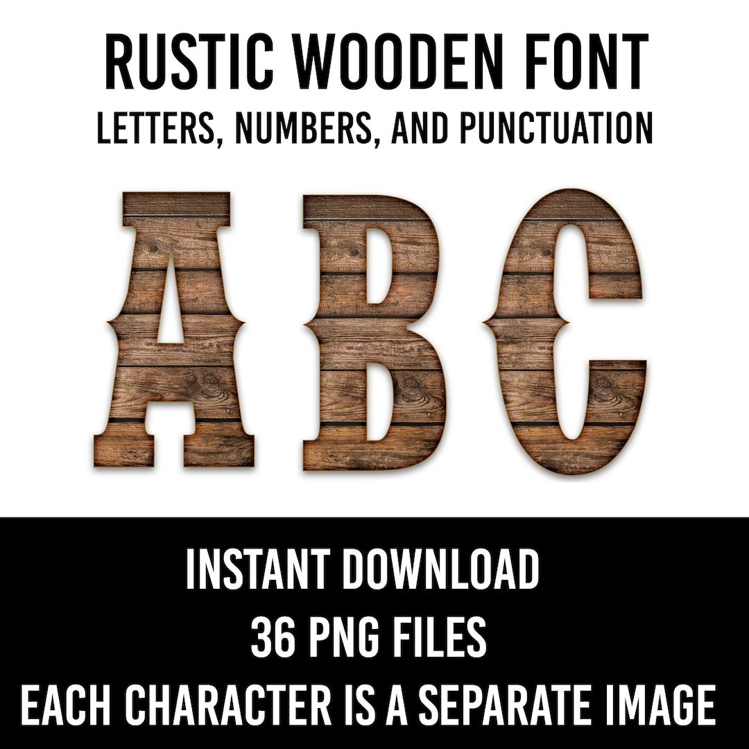 Wood Alphabet Wooden 36 Letters Wood Numbers PNG Font Wooden ...