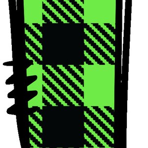 Neon Green Plaid Print Alphabet Doodle Font Letters Buffalo Plaid Print ...