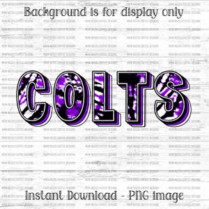 Colts PNG Transfer Mascot Digital Download PNG, Tie-dye, Purple and ...