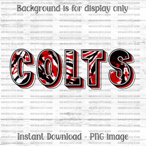 Colts PNG Transfer Mascot Digital Download PNG, Tie-dye, Red and Black ...