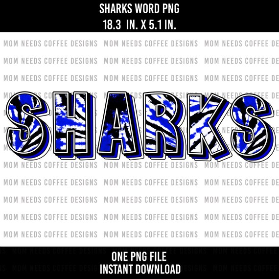 Sharks PNG Transfer Mascot Digital Download PNG Tie-dye Blue - Etsy