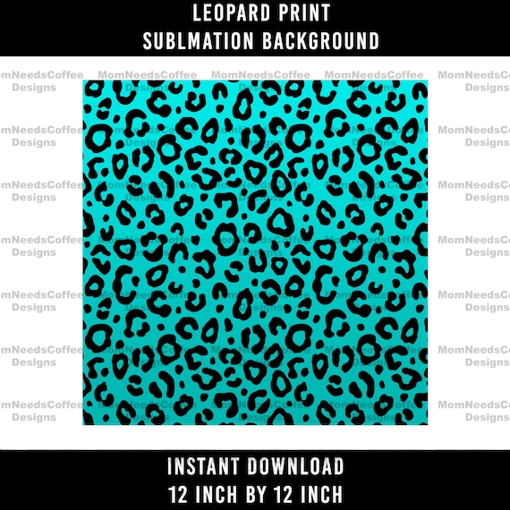 Turquoise Leopard Print Sublimation Background Blue Leopard - Etsy