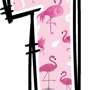 Flamingo Alphabet Doodle Font Letters Tropical Numbers PNG Font ...
