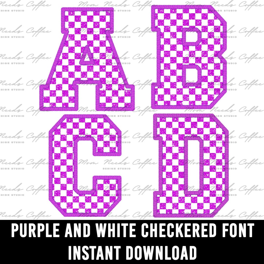 Glitter Checker Print PNG Alphabets, Pink Checker Alpha, Checkered ...