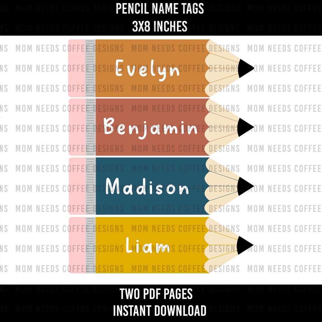 Classroom Name Tags, Pencil Classroom Name Labels, Classroom Decor ...