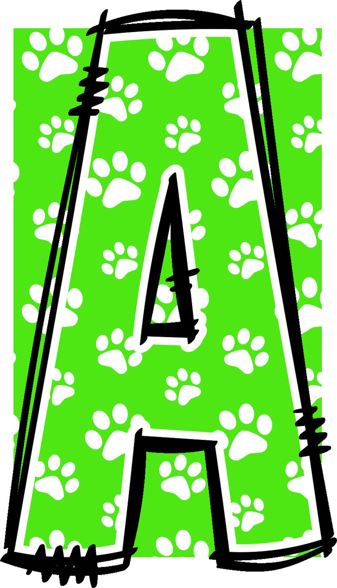 Paw Print Alphabet, Dog Doodle Font, Paw Print Background, Dog Letters ...
