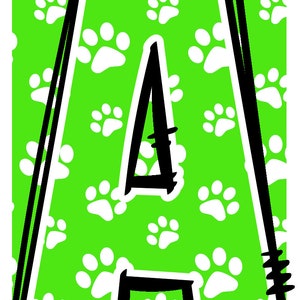 Paw Print Alphabet, Dog Doodle Font, Paw Print Background, Dog Letters ...