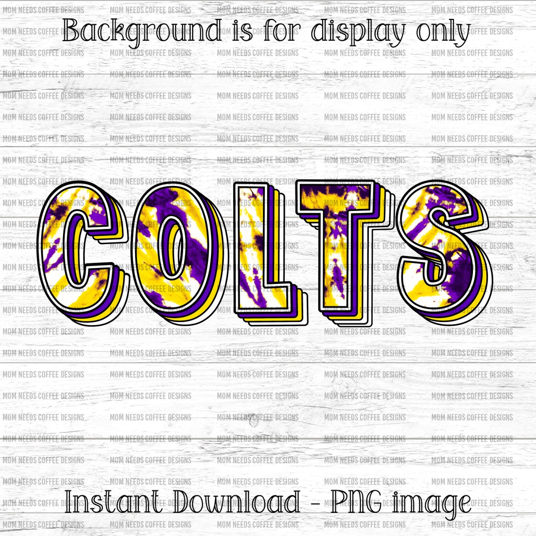 Colts PNG Transfer Mascot Digital Download PNG, Tie-dye, Purple and ...