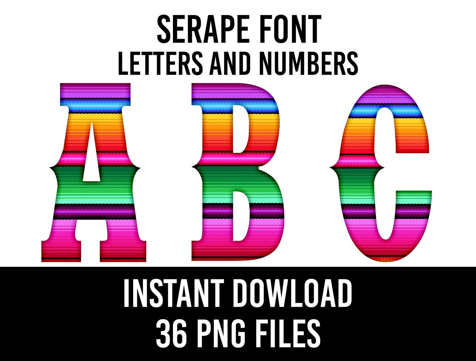 Western Serape Alphabet 26 Letters PNG File Serape Serape - Etsy