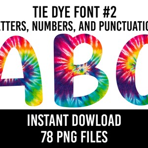Tie Dye Alphabet 78 Letters PNG File Sublimation Tie Dye - Etsy