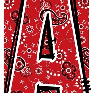 Bandana Alphabets Doodle Font Letters Western Numbers PNG Font Bandana ...