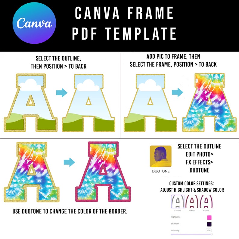 Canva Frames Template, Academic Alphabet, Canva Letter Frame, Font ...