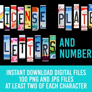 License Plate Alphabet 101 Letters License Plate Numbers PNG - Etsy