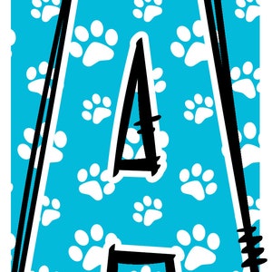 Paw Print Alphabet Doodle Font Letters Dog Numbers Puppy Sublimation ...