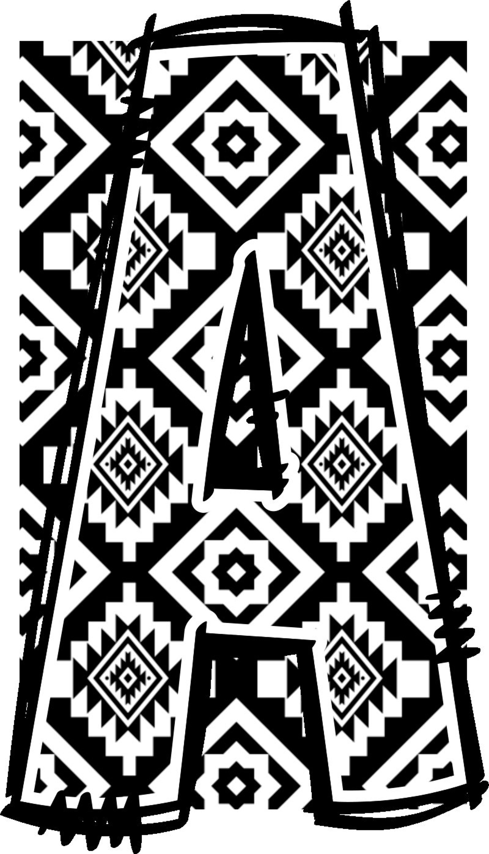 Aztec Alphabet Doodle Font Letters Aztec Numbers PNG Navajo Sublimation ...