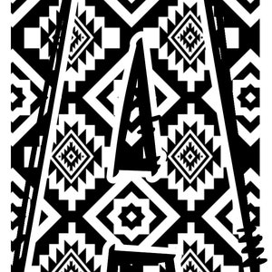 Aztec Alphabet Doodle Font Letters Aztec Numbers PNG Navajo Sublimation ...