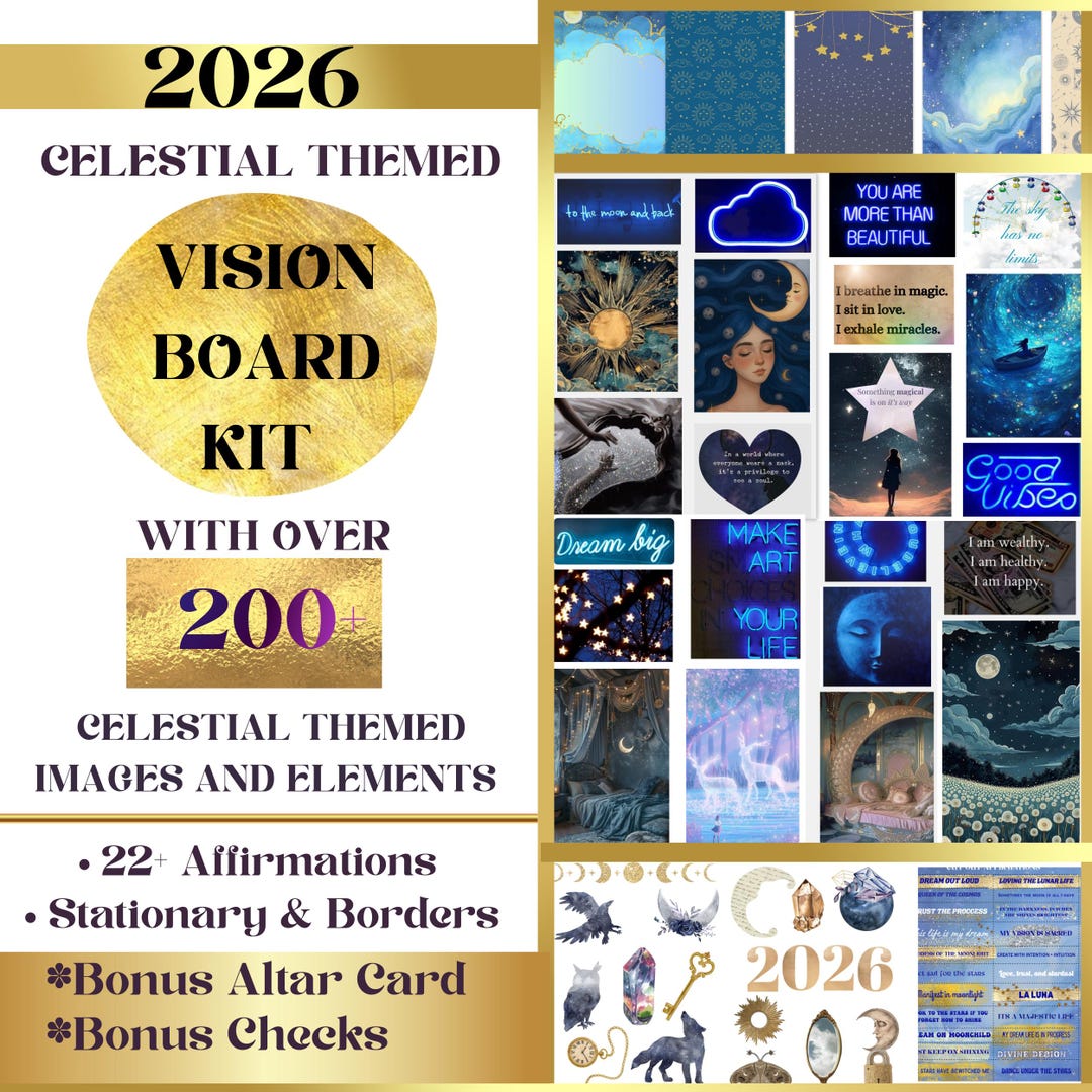 She’s Stardust a Celestial Dreamer Vision Board Kit /journal Sheets PDF ...