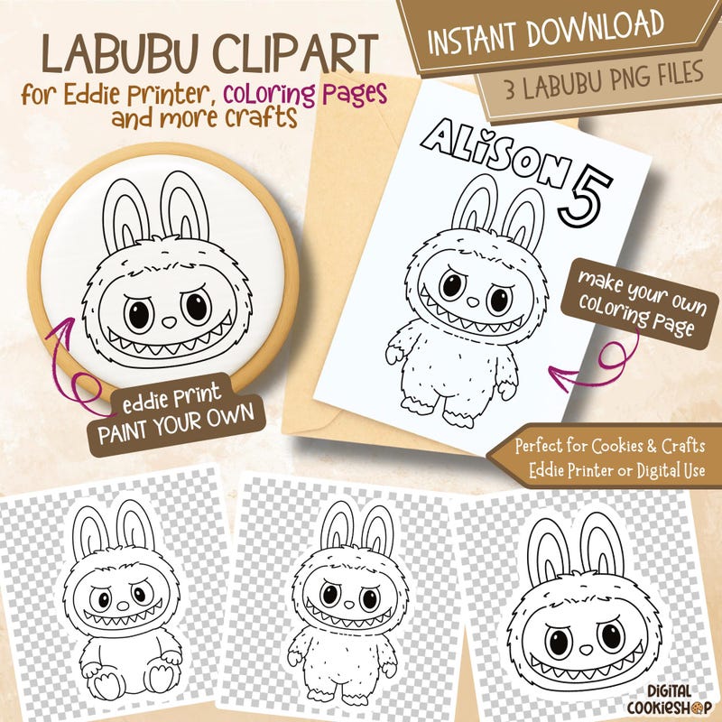 Labubu Outline File - Etsy