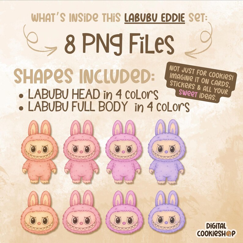 Labubu Clipart PNG Set for Eddie Printer & Digital Use | Cute Bunny ...