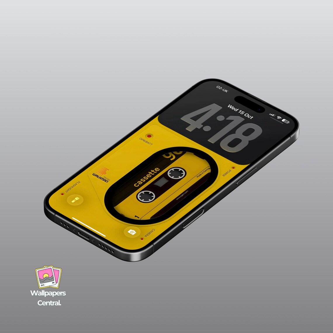 Light Yellow Retro Cassette Walkman: Blue Tape Deck 4K iPhone Wallpaper ...