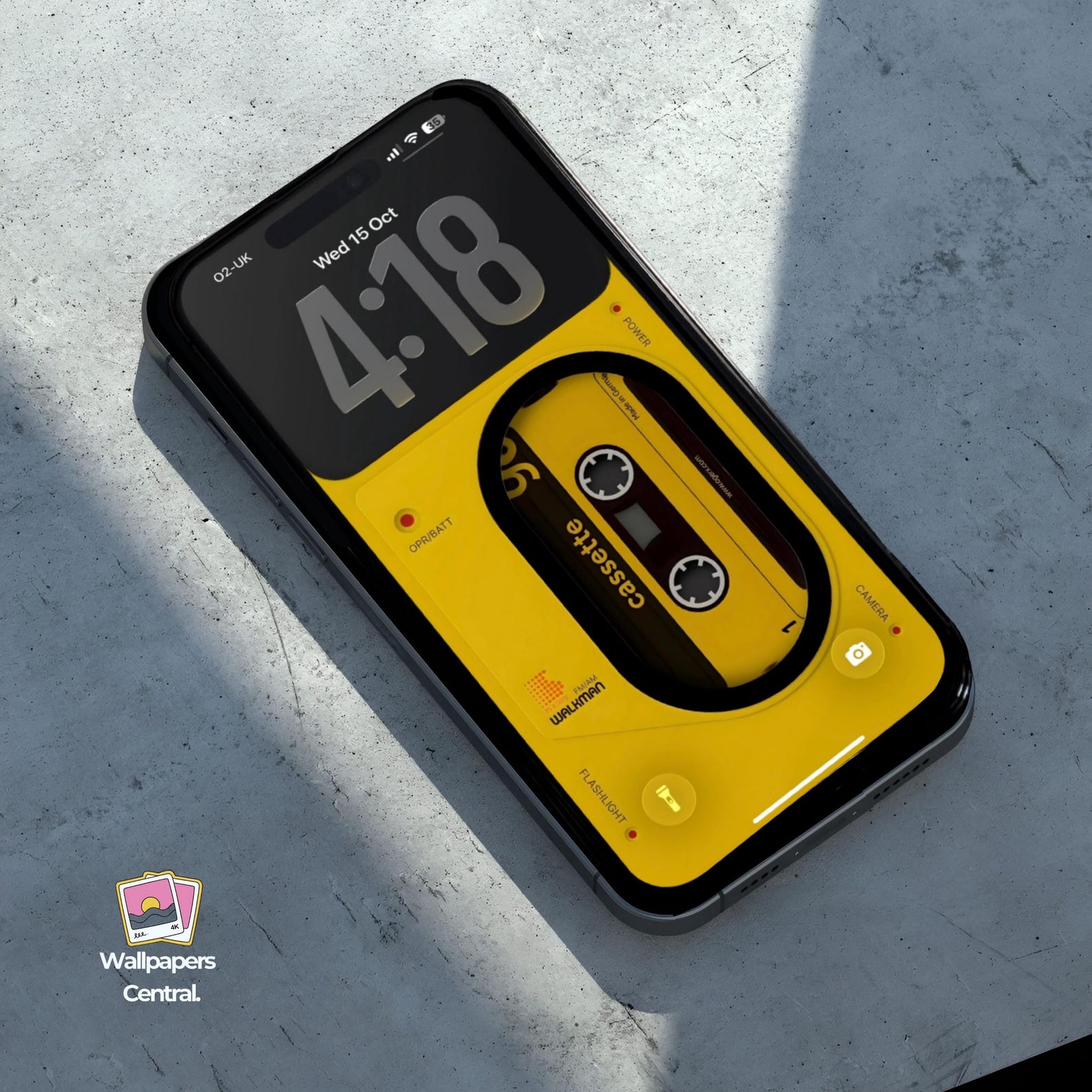 Light Yellow Retro Cassette Walkman: Blue Tape Deck 4K iPhone Wallpaper ...