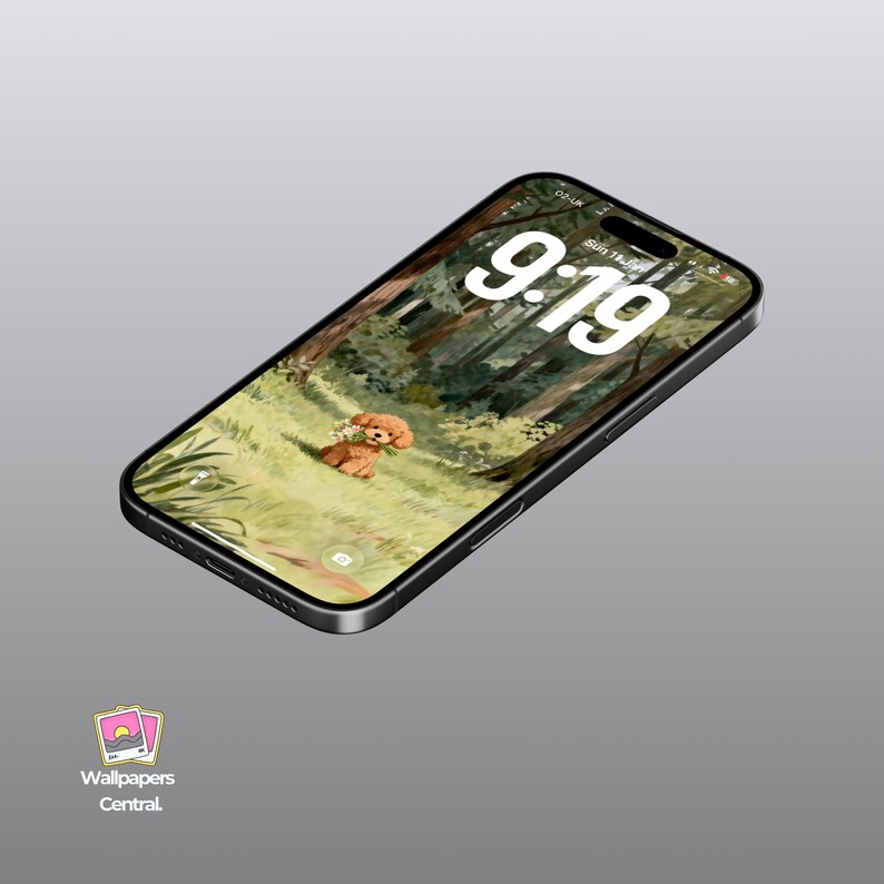 Dog Forest 4K Phone Wallpaper | Illustrated Puppy Art | Nature Phone ...