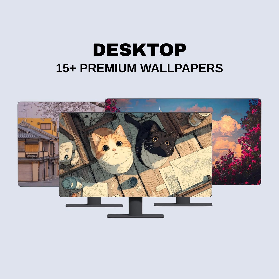Desktop Wallpaper Pack (15+) | Aesthetic Mix 4K Wallpaper (digital ...