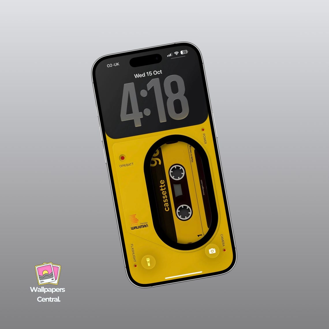 Light Yellow Retro Cassette Walkman: Blue Tape Deck 4K iPhone Wallpaper ...