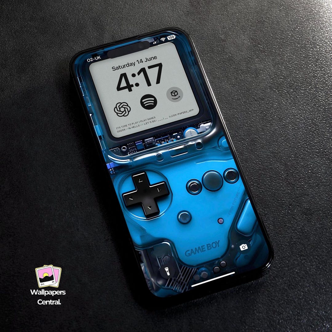 Blue Gameboy iPhone Wallpaper: 4K Retro Console Design (digital ...