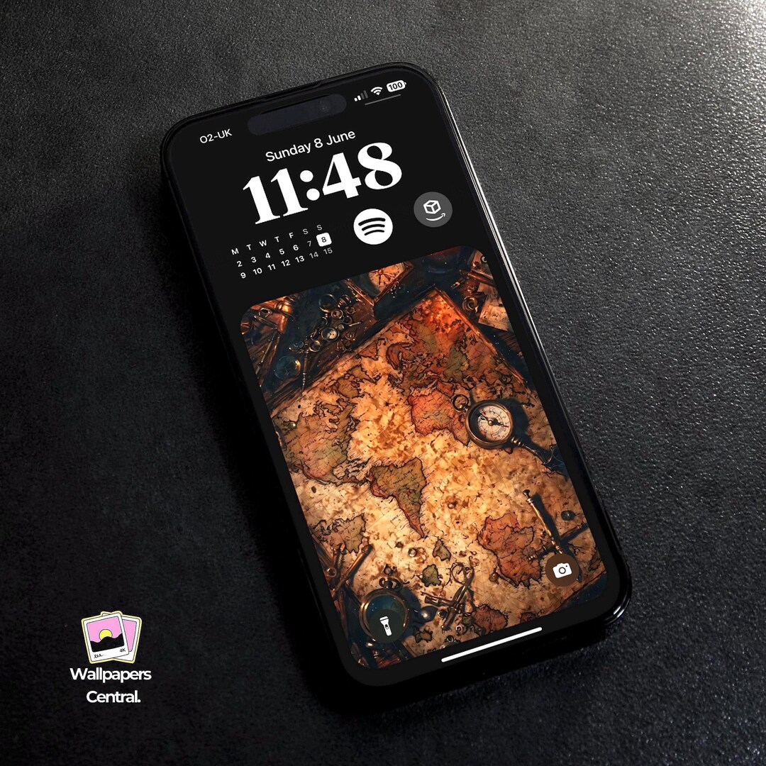 Antique World Map iPhone Wallpaper | 4K Ios Lock Screen (digital ...
