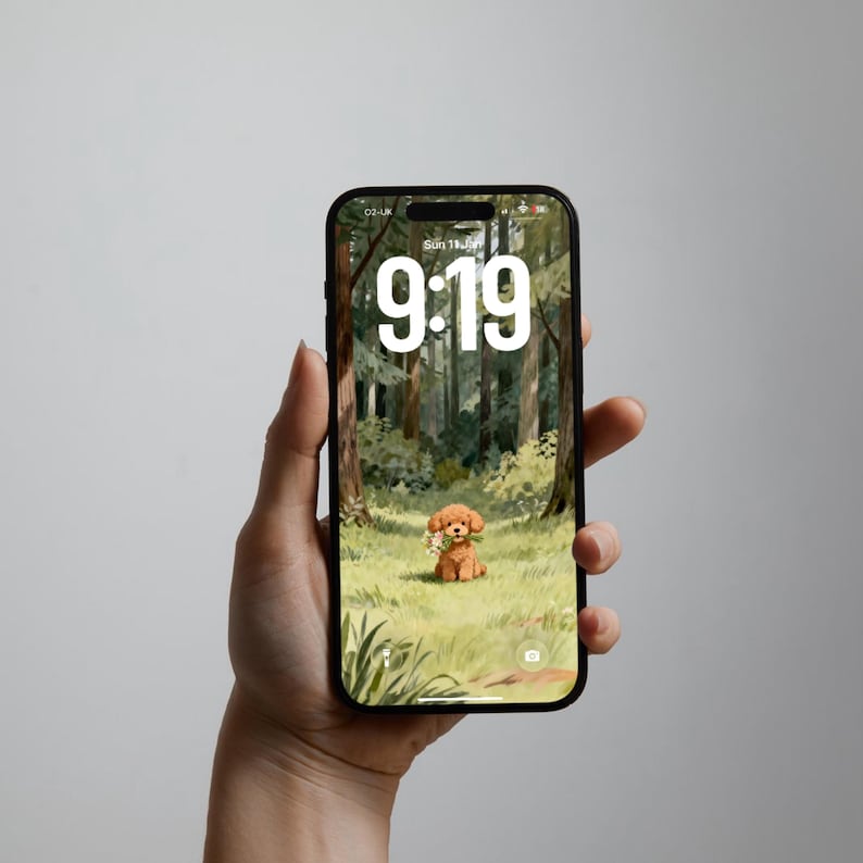 Dog Forest 4K Phone Wallpaper | Illustrated Puppy Art | Nature Phone ...