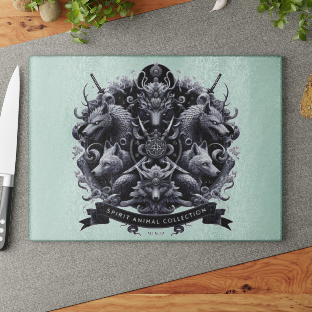 Spirit Animal Collection Glass Cutting Board - Etsy