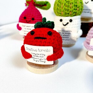 Positive Crochet Vegetables and Fruits, Crochet Desk Buddy, Emotional ...