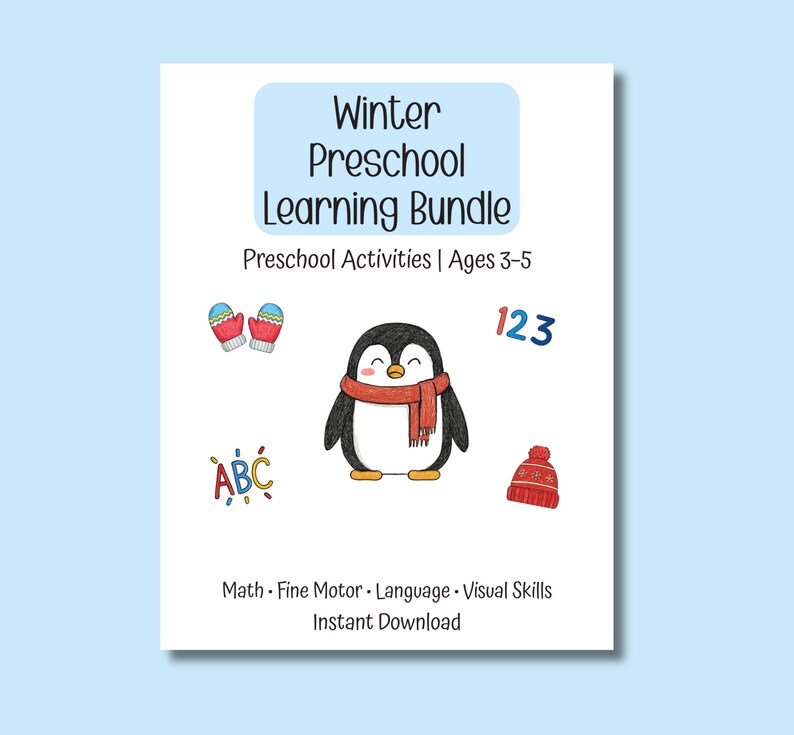 Winter Preschool Learning Bundle | Activities for Pre-k | Math, Fine ...