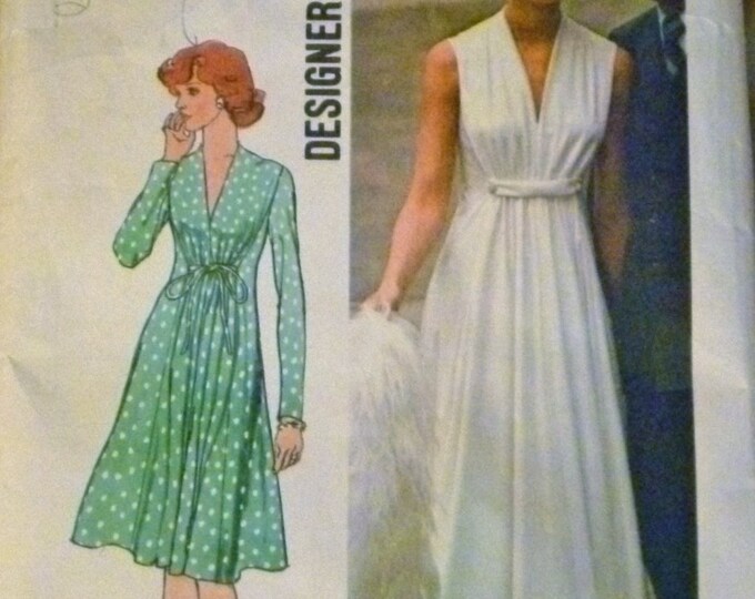 70s Princess Seams Maxi Dress Pattern Simplicity 6672 Bust 34 and 31.5 ...
