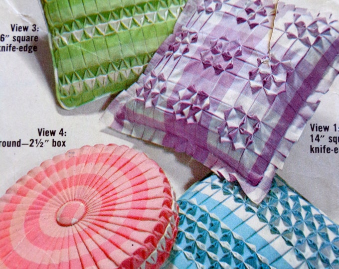 60s Smocked Cushions Sewing Pattern Simplicity 5340 Pillow Covers UNCUT - Etsy