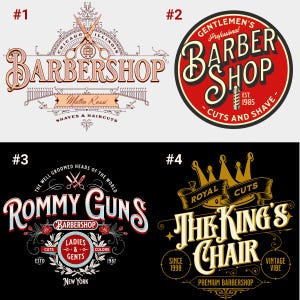 Custom Victorian Barber Shop Logo Bundle | Elegant Vintage and Retro ...