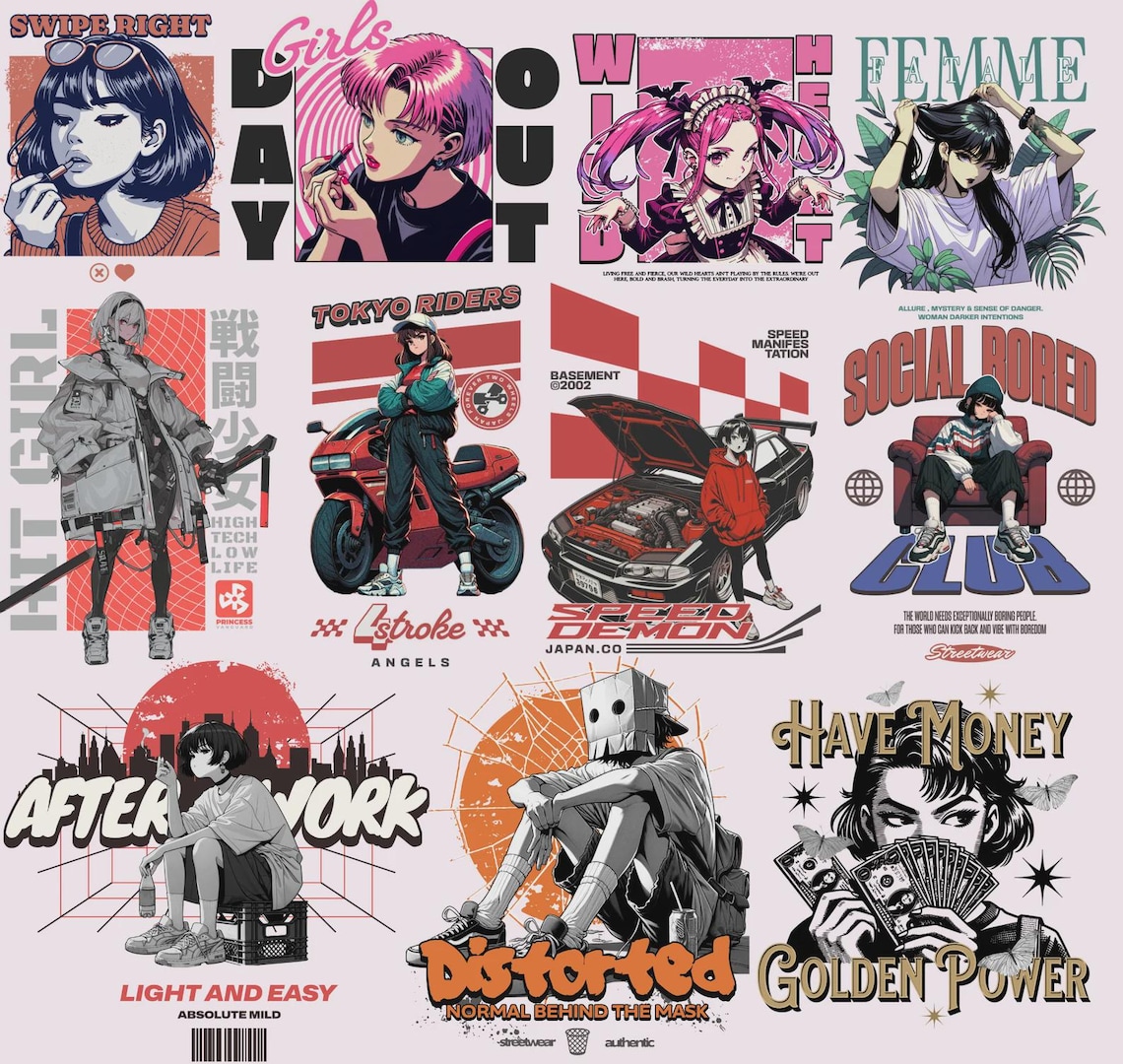 60+ Exclusive Urban Japanese Streetwear Designs | Premium Anime T-shirt ...