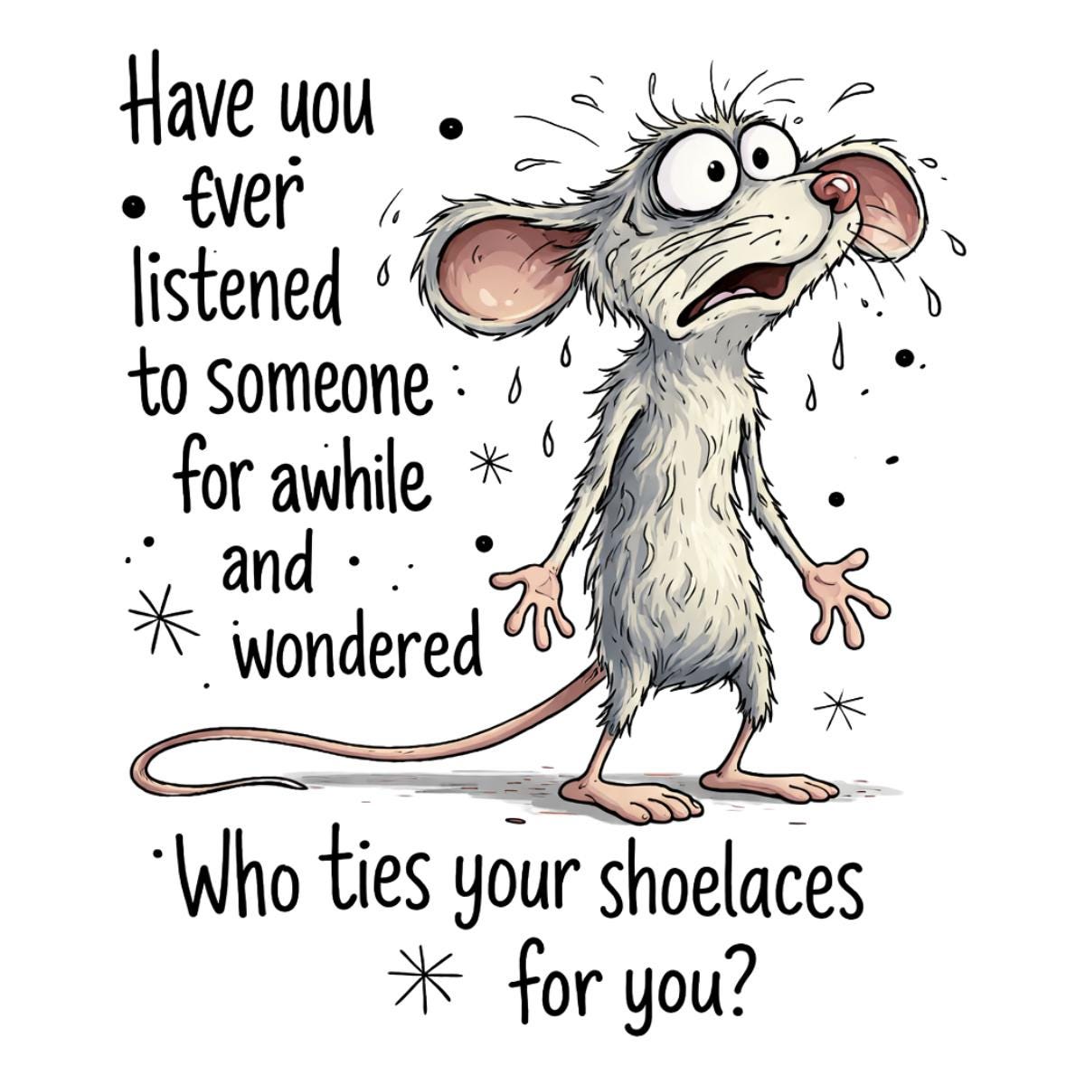 Funny Sarcastic Mouse Quote PNG – “who Ties Your Shoelaces for You ...