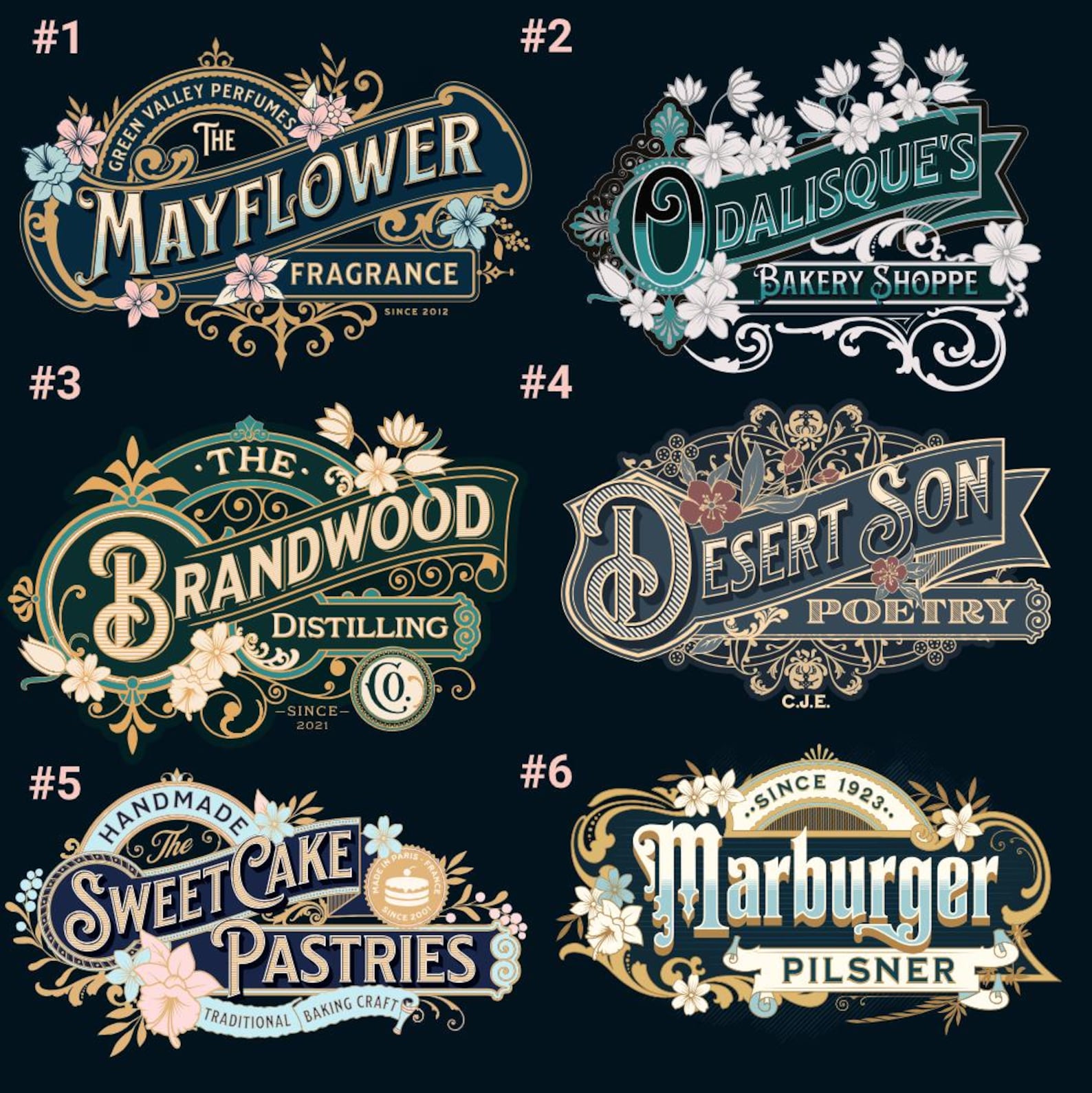 Vintage Logo | Victorian Style Logo | Custom Logo | Customizable Svg ...